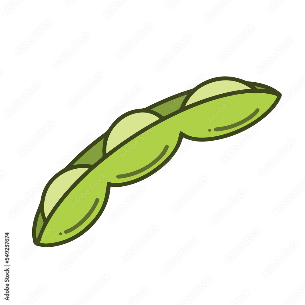 Edamame vegetable bean vector icon drawing with clean cartoon flat art ...