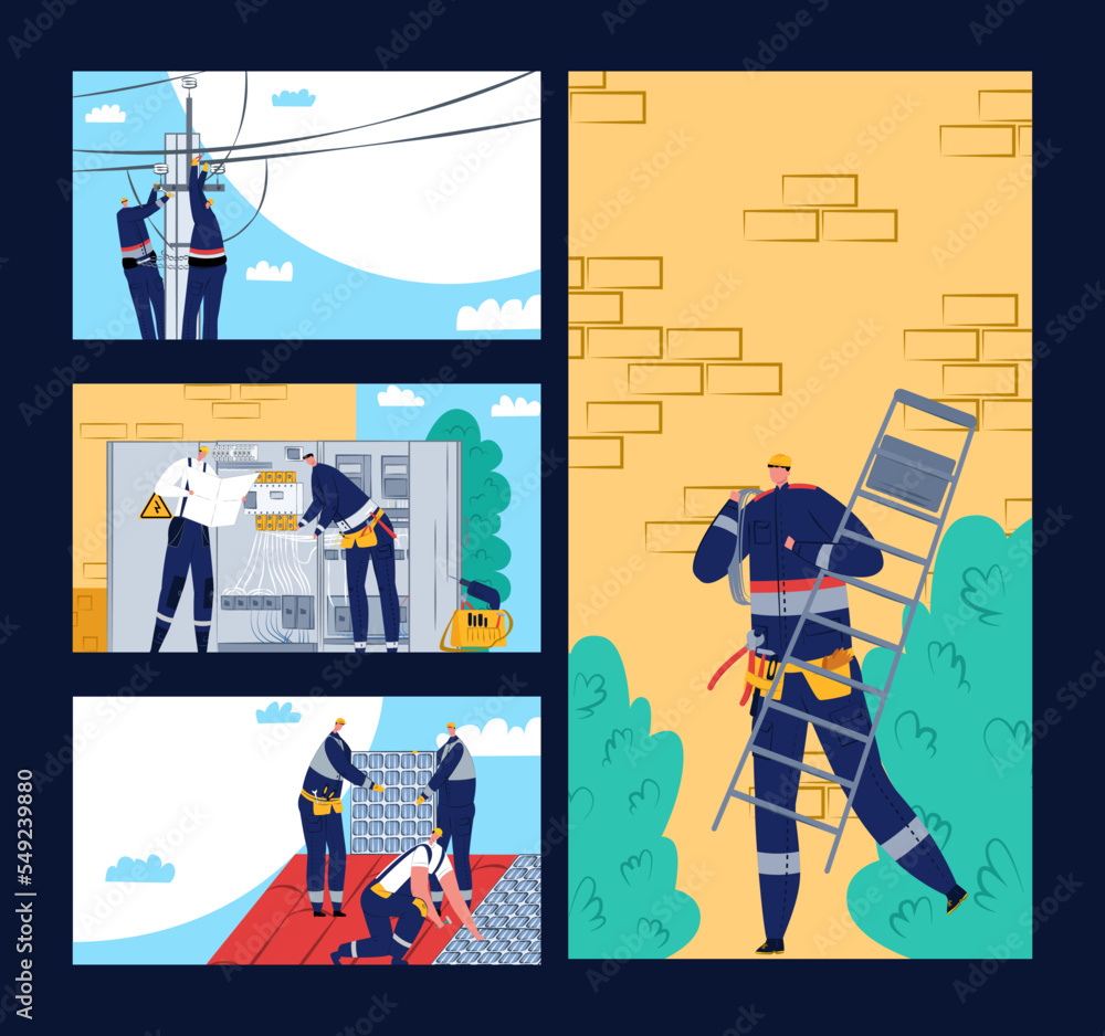 Electric professional occupation, engineer make electricity repair ...