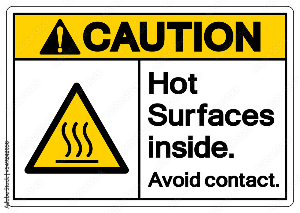 Caution Hot Surfaces Inside Symbol Sign, Vector Illustration, Isolate ...