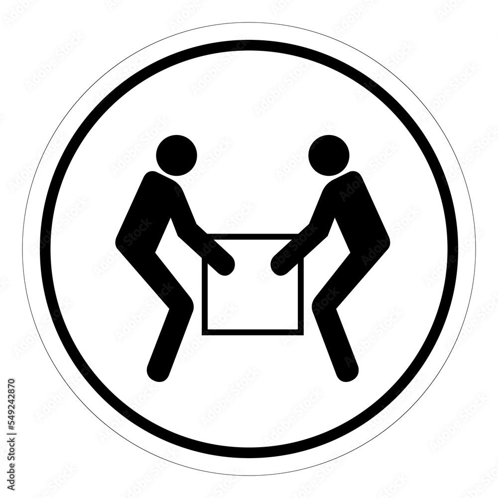 Use Two Person Lift Of Circle Symbol Sign, Vector Illustration, Isolate ...