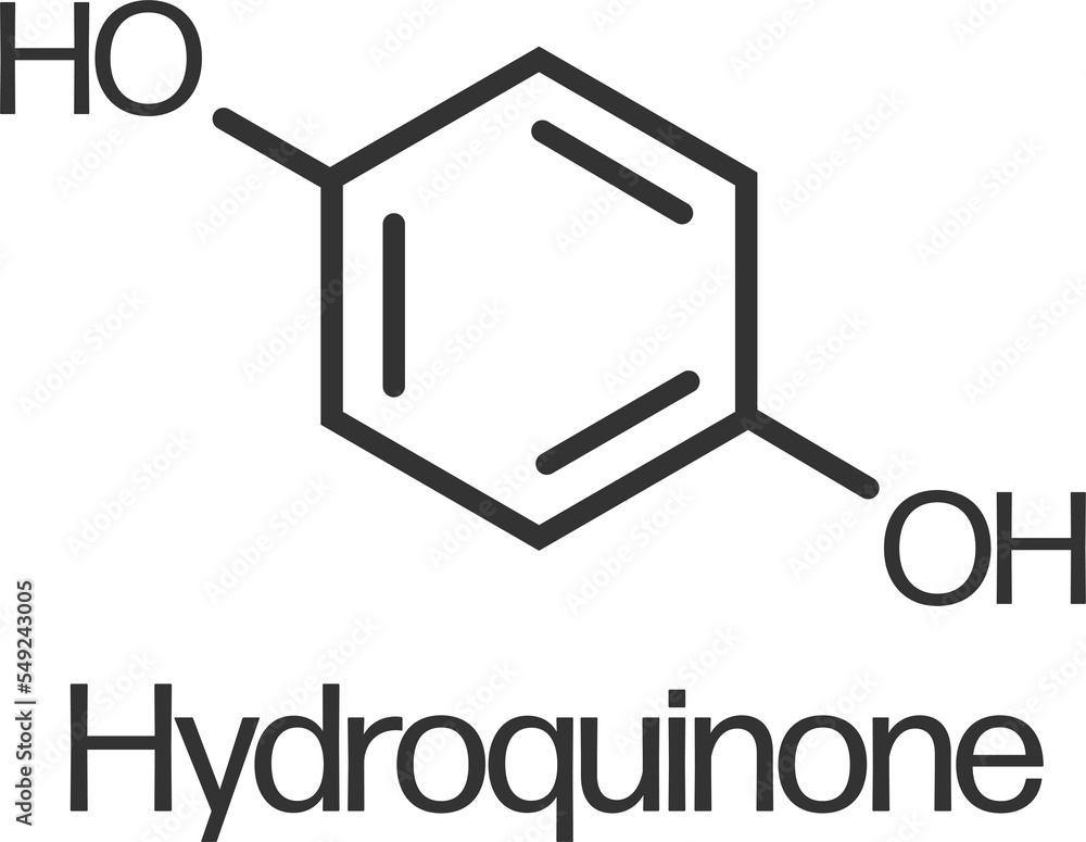 Hydroquinone molecular skeletal formula structure. ilustração do Stock ...