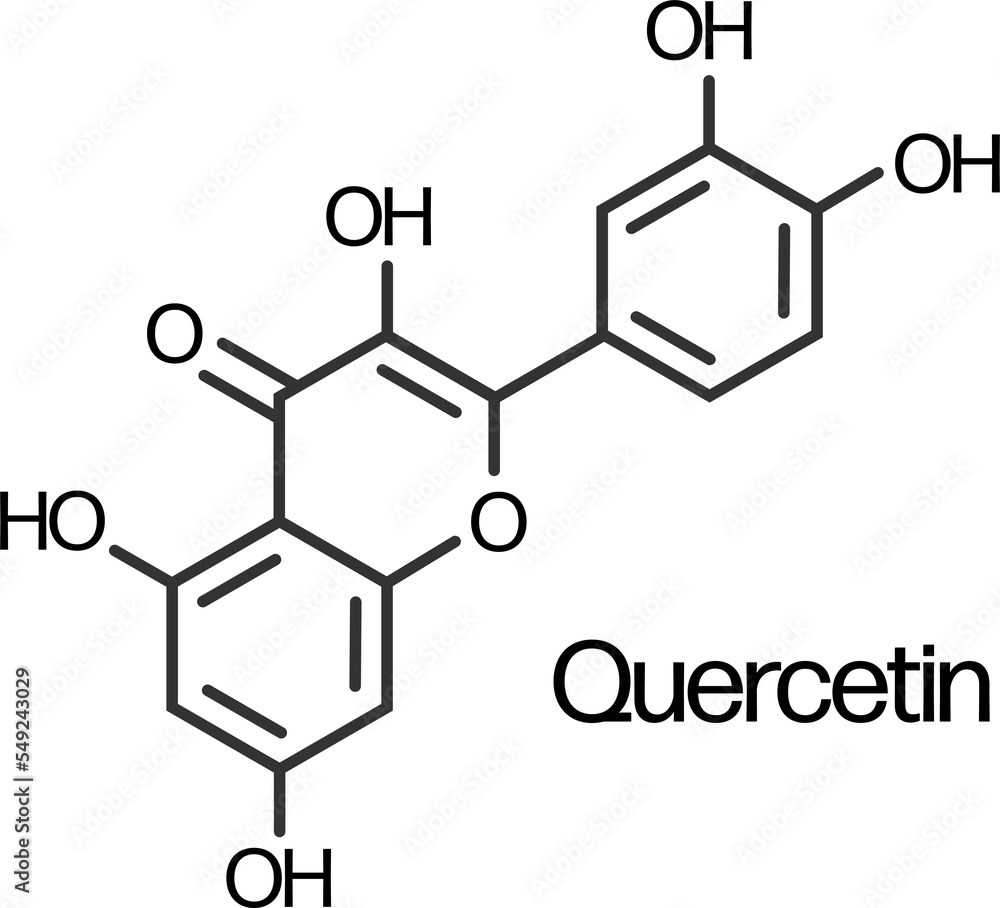 Quercetin molecular skeletal formula structure. Stock Illustration ...