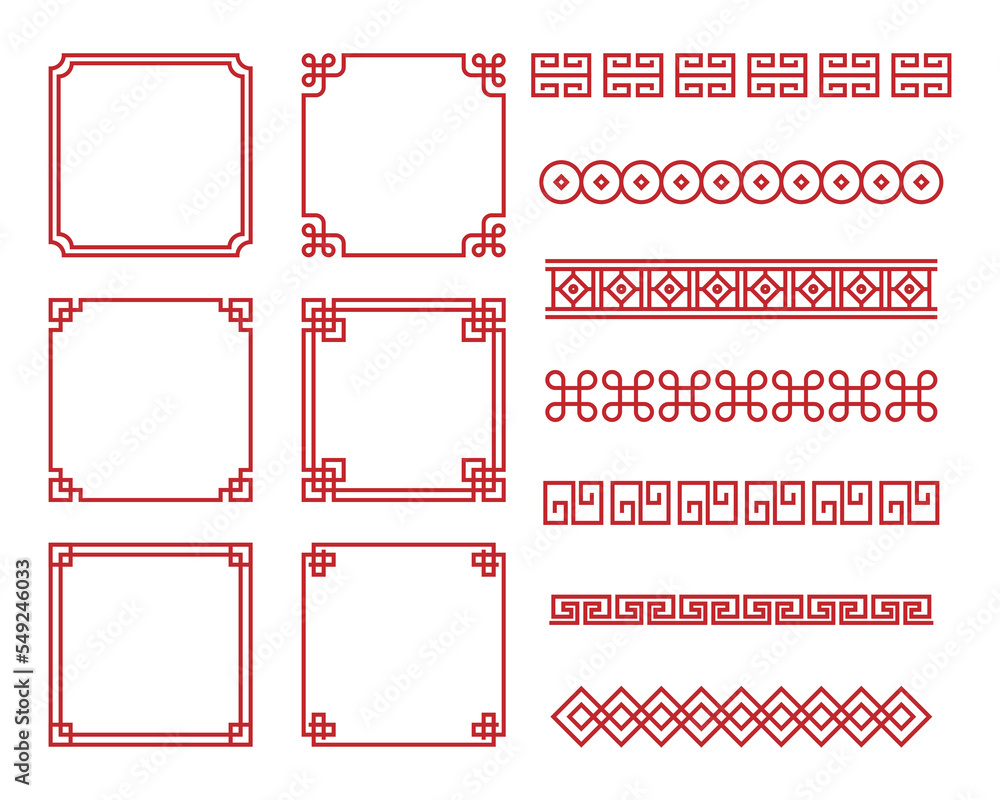 traditional chinese border design, chinese frame Stock Vector | Adobe Stock