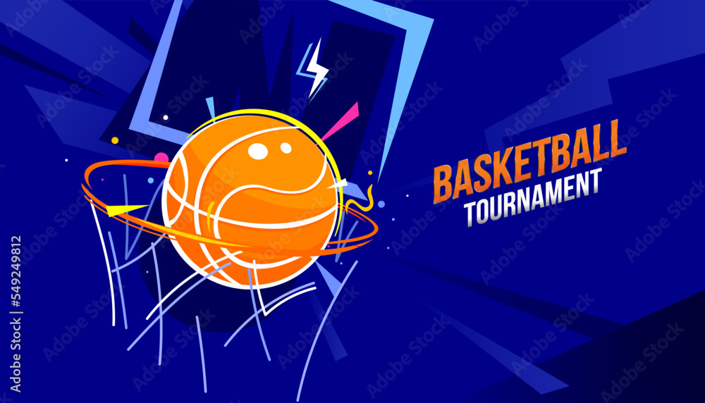 Basketball tournament design background. Vector illustration of sport ...