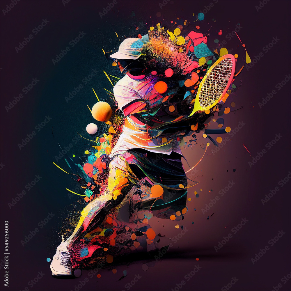 Tennis. Colorful abstract tennis background. Sports poster illustration ...