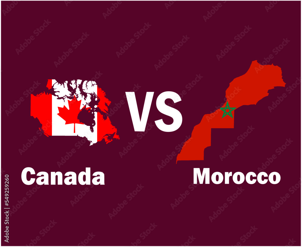Canada And Morocco Map Flag With Names Symbol Design North America And ...