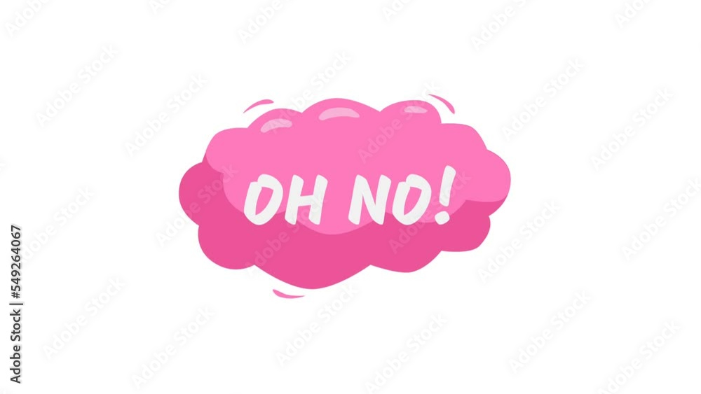 oh No in vintage style. Cartoon style. Pop art. Motion graphics. oh no ...