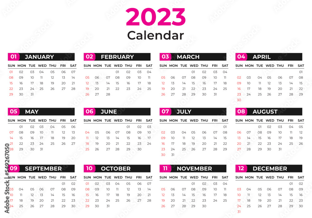 Calendar 2023 template, Planner 2023 year, Wall calendar 2023 template ...