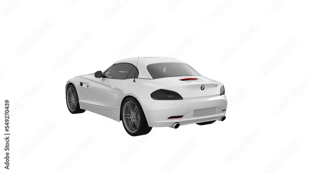back view of white car isolated on white, BMW Z4 png transparent ...