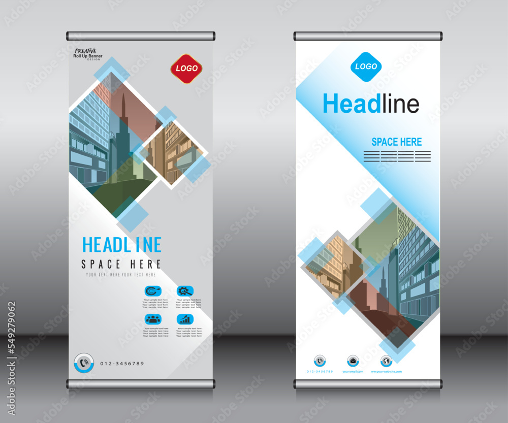 Roll up banner template design, banner, layout, advertisement, pull up ...