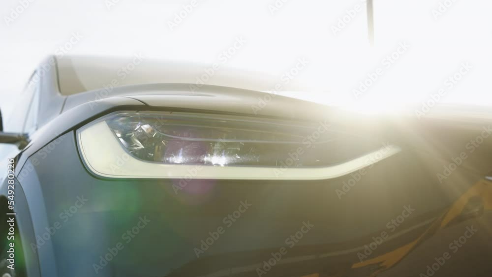 Car Front Full Led Matrice Light of Tesla model X plaid. Adaptive car ...