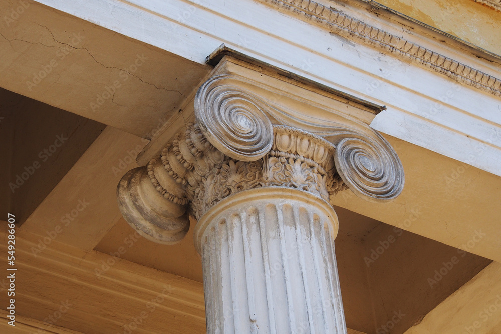 ionic capital (aka chapiter) of a column. Architectural column details ...