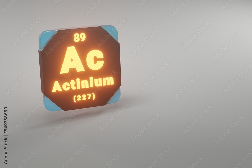 Beautiful abstract illustrations Standing black and fire Actinium element of the periodic table ...