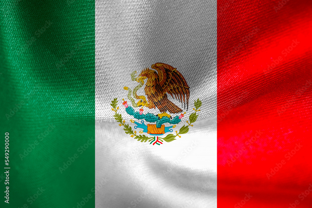 National flag Mexico, Mexico flag, fabric flag Mexico, 3D work and 3D ...