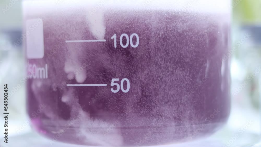 A violent chemical reaction of neutralization when soda powder is added ...