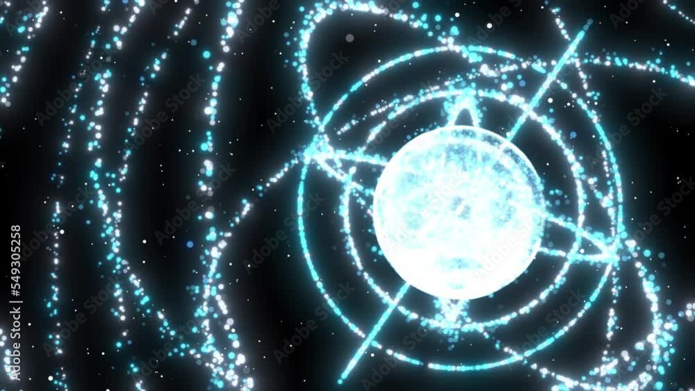 Glowing White Star Core In Space. Energy Shiny Star Ball Moving ...
