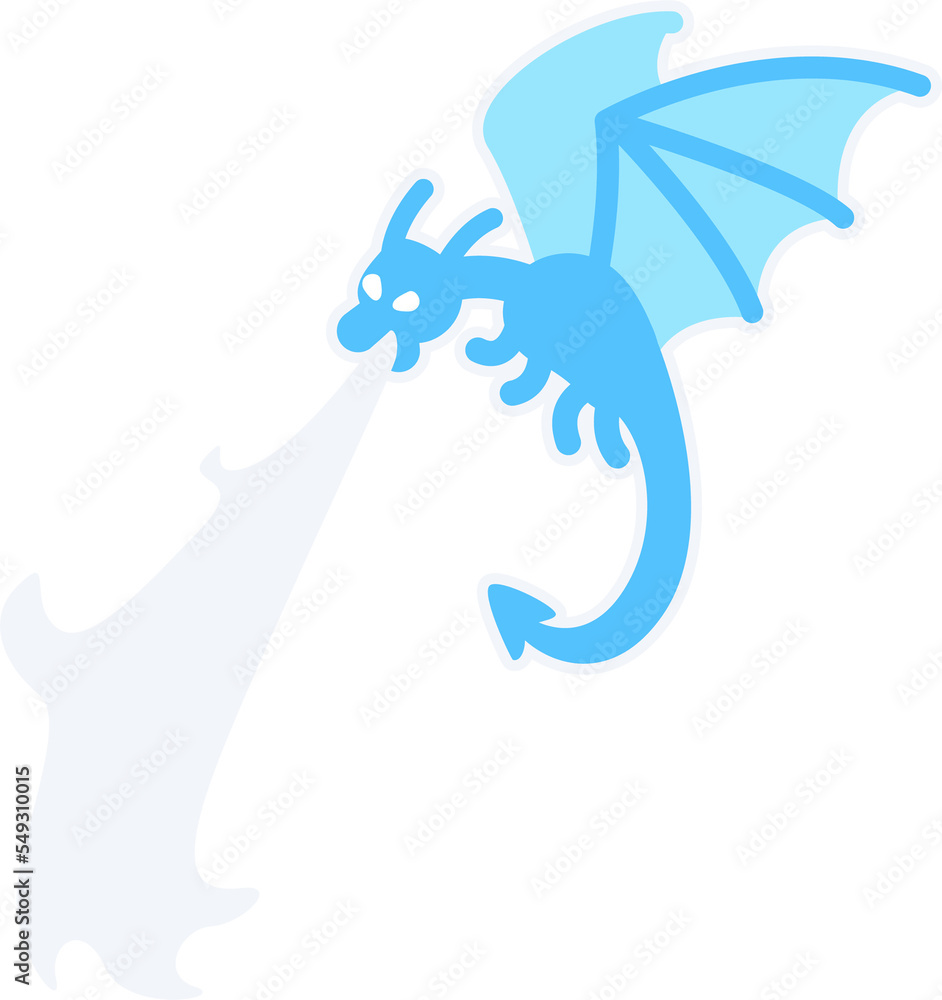 Flying dragon breathing fire semi flat color vector character. Flying ...