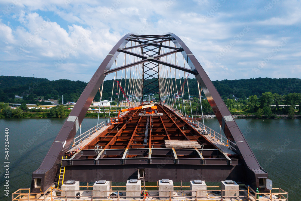 New Tied Arch Bridge Under Construction - Corten Steel - Ohio River ...