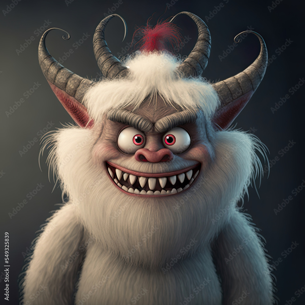 Krampus CGI cartoon. Stock Illustration | Adobe Stock