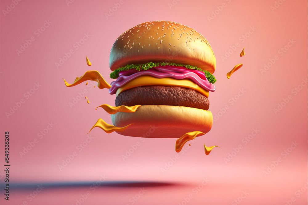 Cartoon cheeseburger illustration Stock Illustration | Adobe Stock