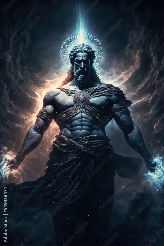 the primordial darkness embodying a greek god, erebus wearing ancient ...