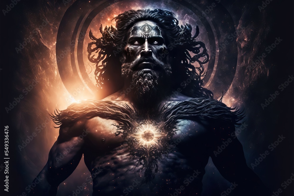 the primordial darkness embodying a greek god, erebus wearing ancient ...