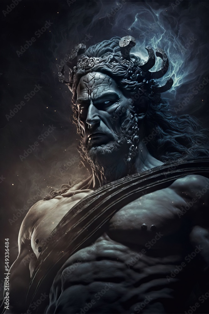 the primordial darkness embodying a greek god, erebus wearing ancient ...