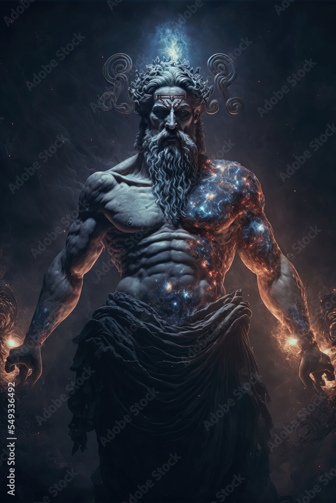 the primordial darkness embodying a greek god, erebus wearing ancient ...
