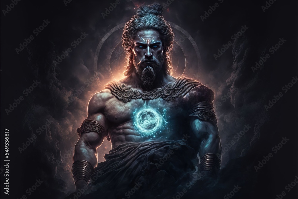 the primordial darkness embodying a greek god, erebus wearing ancient ...