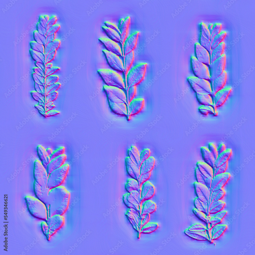 Leaves normal map texture. Leaf bump map. Stock Illustration | Adobe Stock