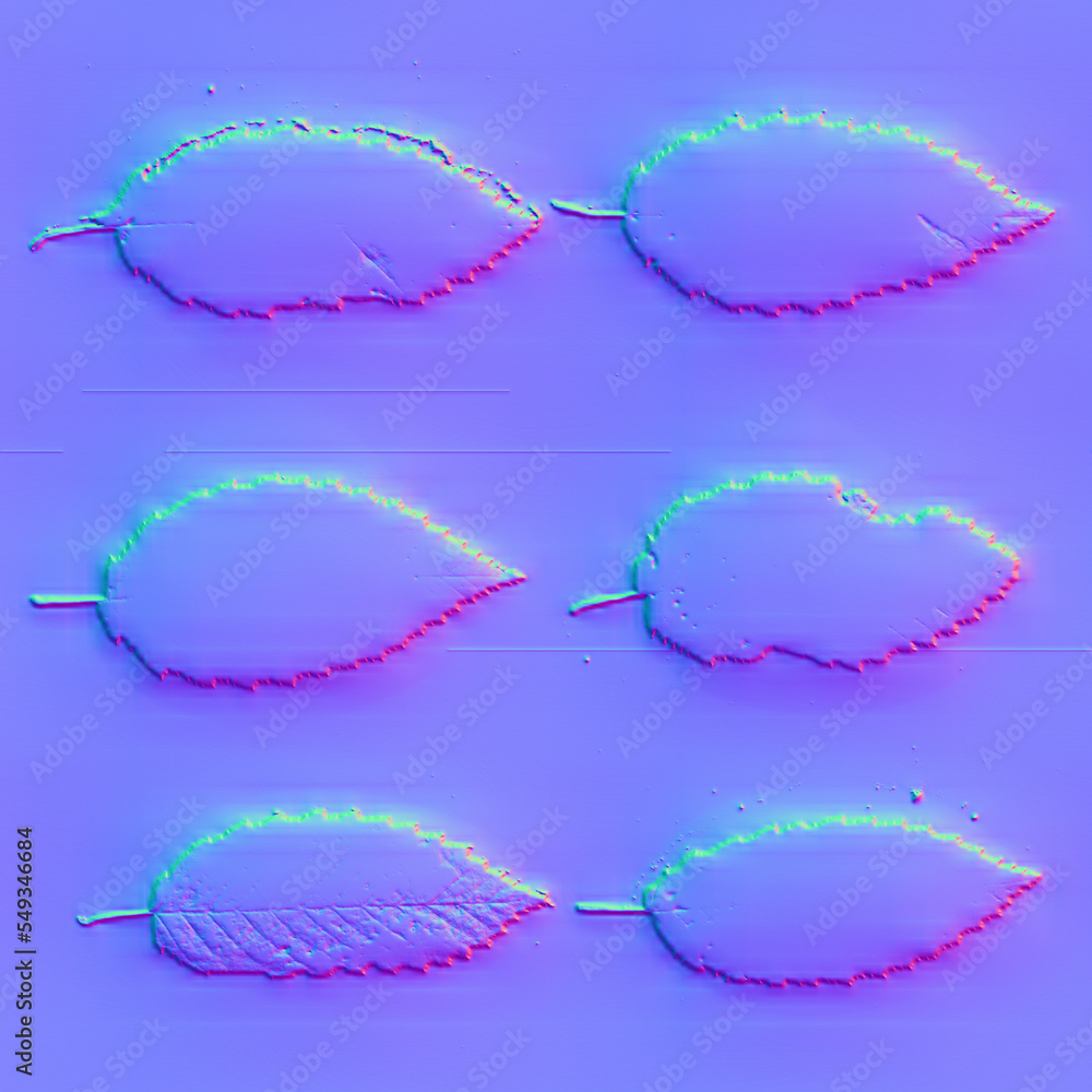 Leaves normal map texture. Leaf bump map. 素材庫插圖 | Adobe Stock