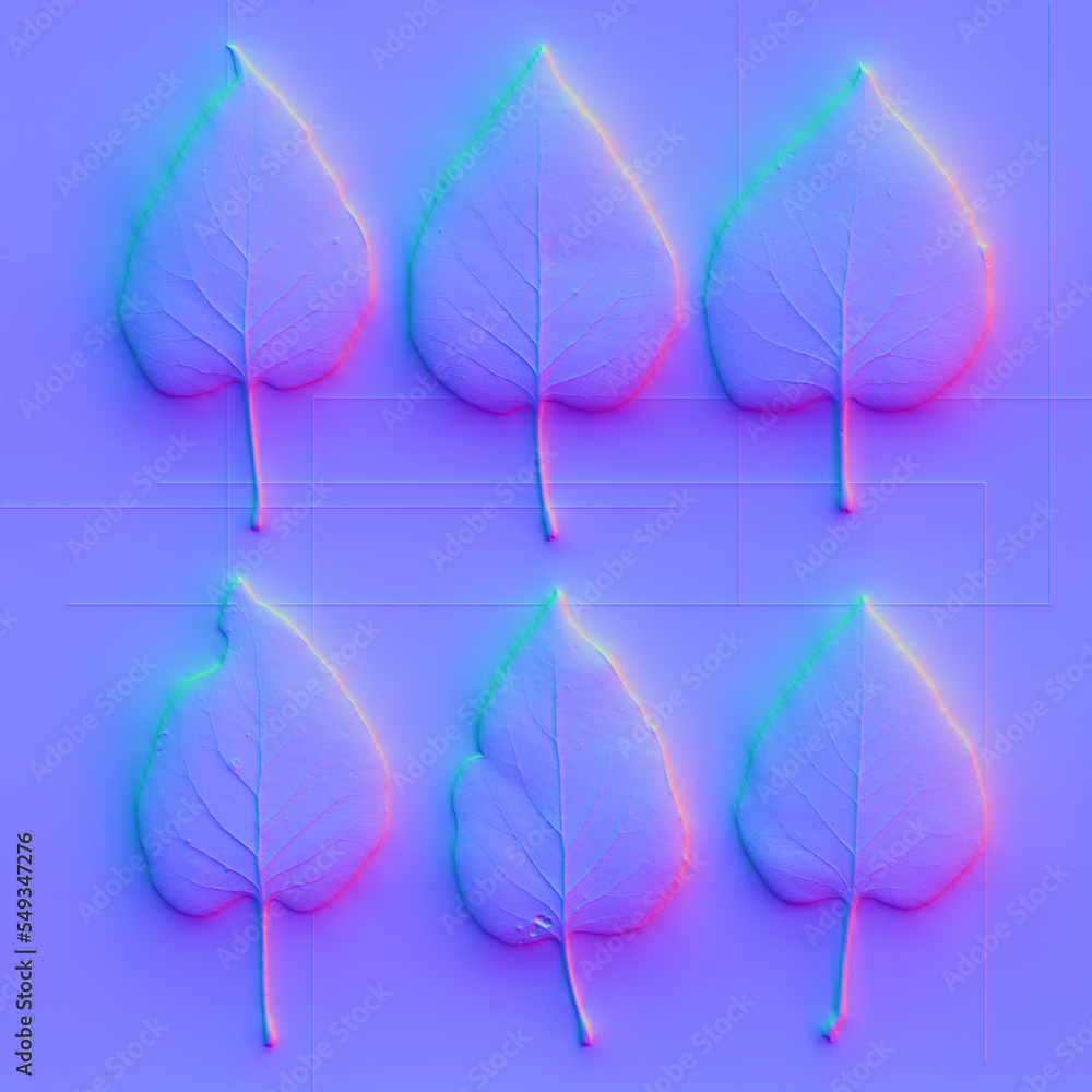 Leaves normal map texture. Leaf bump map. Stock Illustration | Adobe Stock
