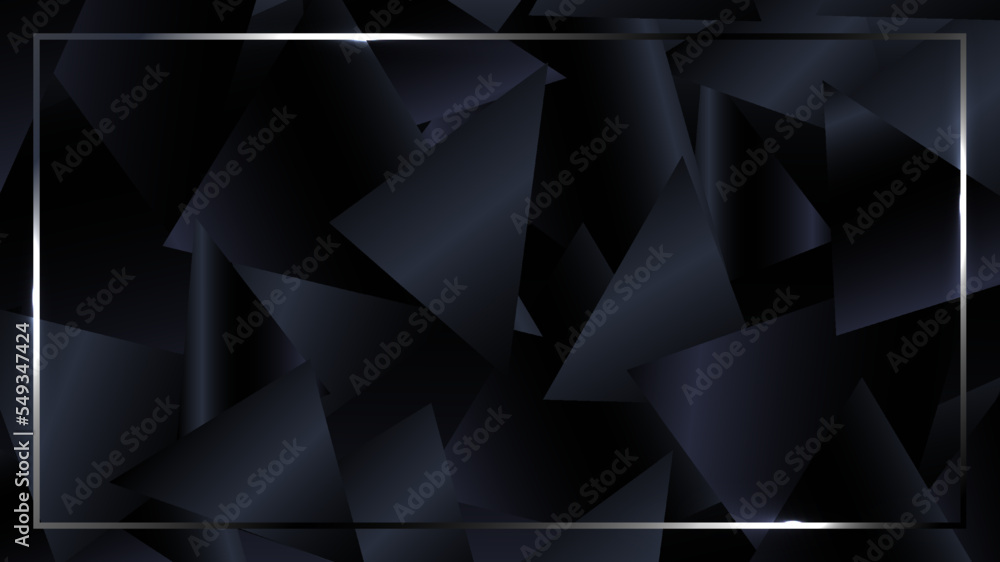 Abstract black triangle gradient overlapping layered with frame on ...