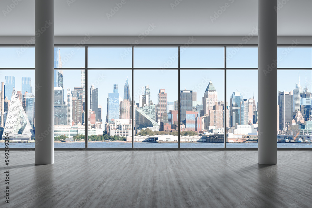Midtown New York City Manhattan Skyline Buildings from High Rise Window ...