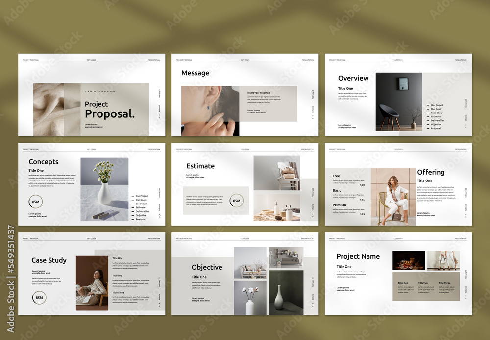 Project Proposal Presentation Layout Stock Template | Adobe Stock