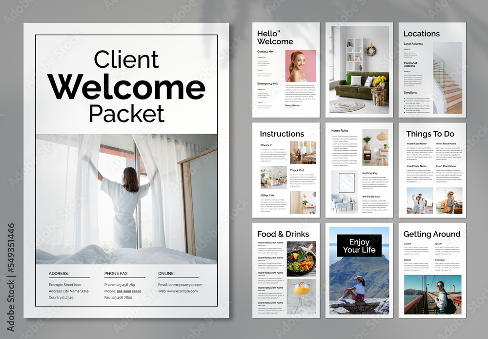 Welcome Packet Layout Stock Template | Adobe Stock