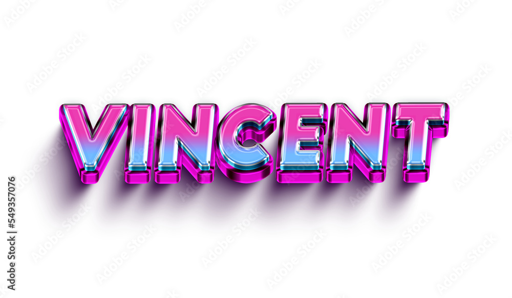 VINCENT name colorful beautiful 3D text word PNG illustration Modern ...
