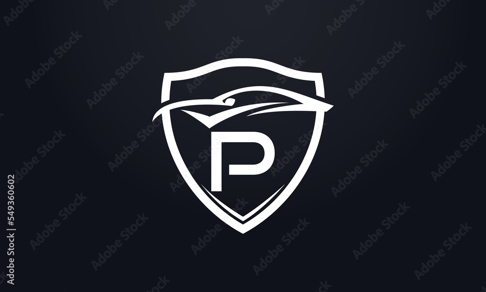 Automotive car logo design vector and shield sign with car auto service ...
