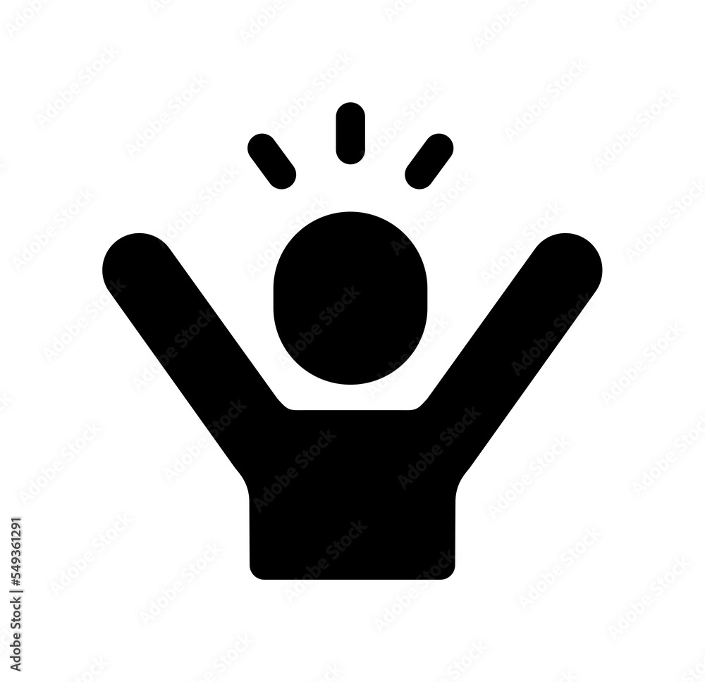 Silhouette person icon illustration | happy, joy, cheerful / png ( background transparent ...