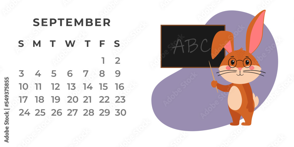 Desktop calendar design template for September 2023, the year of the ...