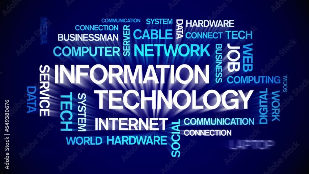 4k Information technology Animated Tag Word Cloud;Text Design Animation;Kinetic Typography ...