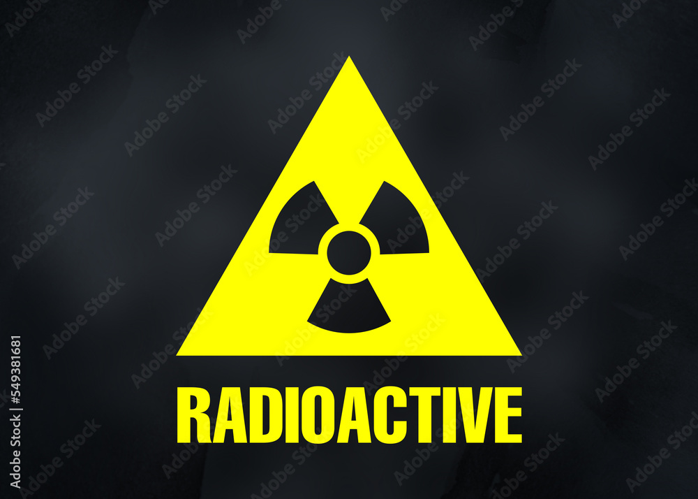 Radioactive sign on black background. Hazard symbol Stock Photo | Adobe ...