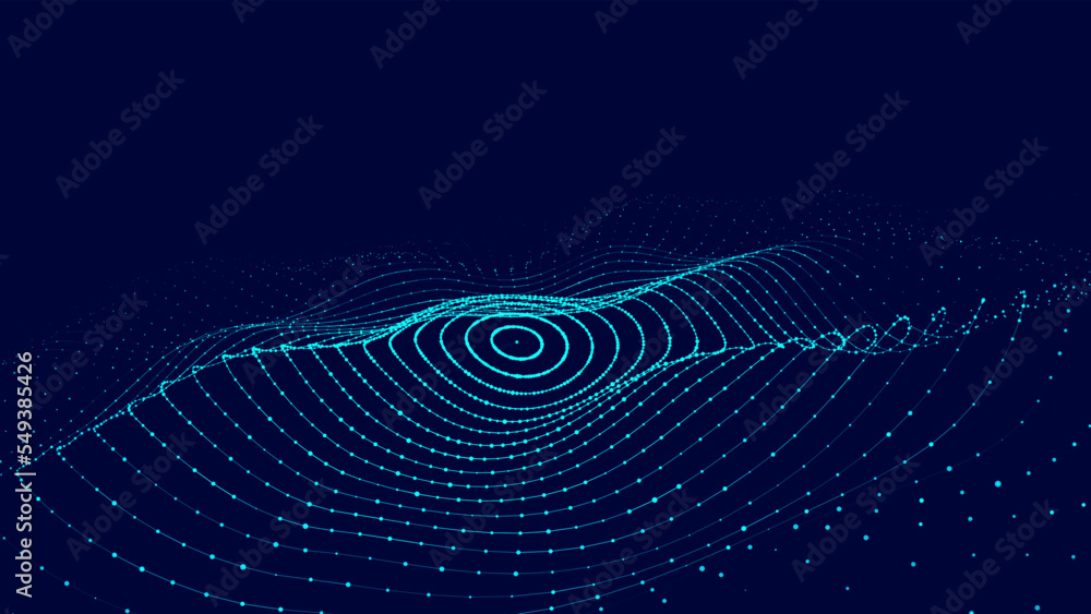 3D digital circular dynamic wave. Technology smart wave. Seamless flow ...
