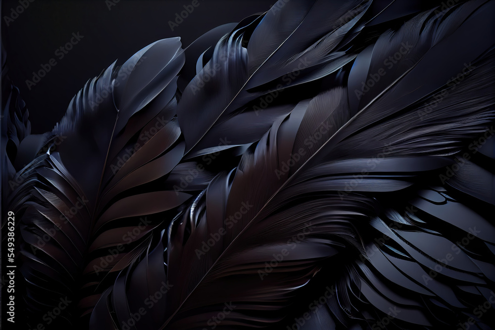dark black feathers background as beautiful abstract wallpaper header ...
