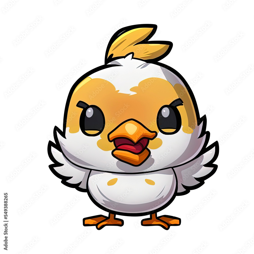 Cute chicken crowing cartoon icon illustration animal nature icon ...
