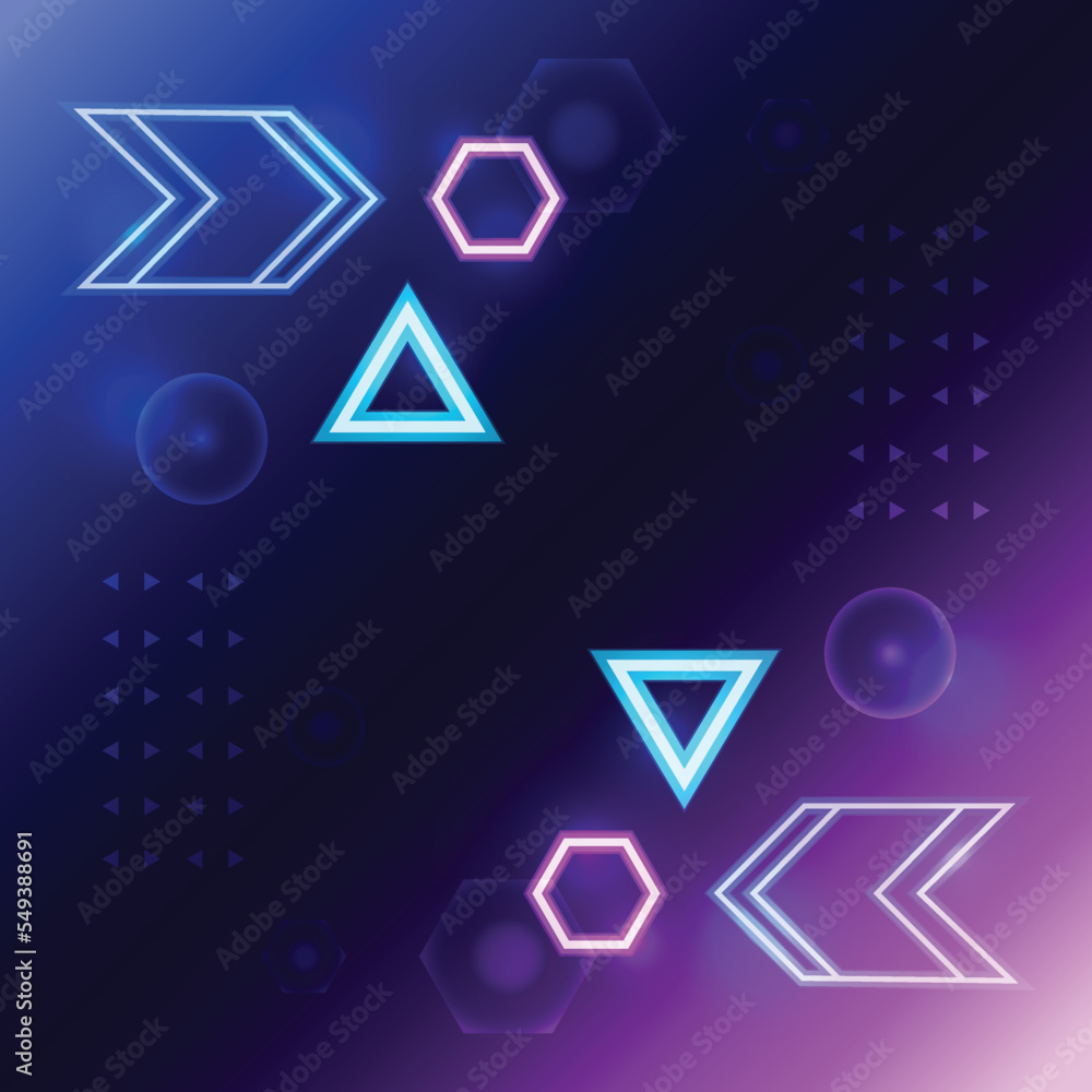 Neon template banner background effect design Stock Vector | Adobe Stock