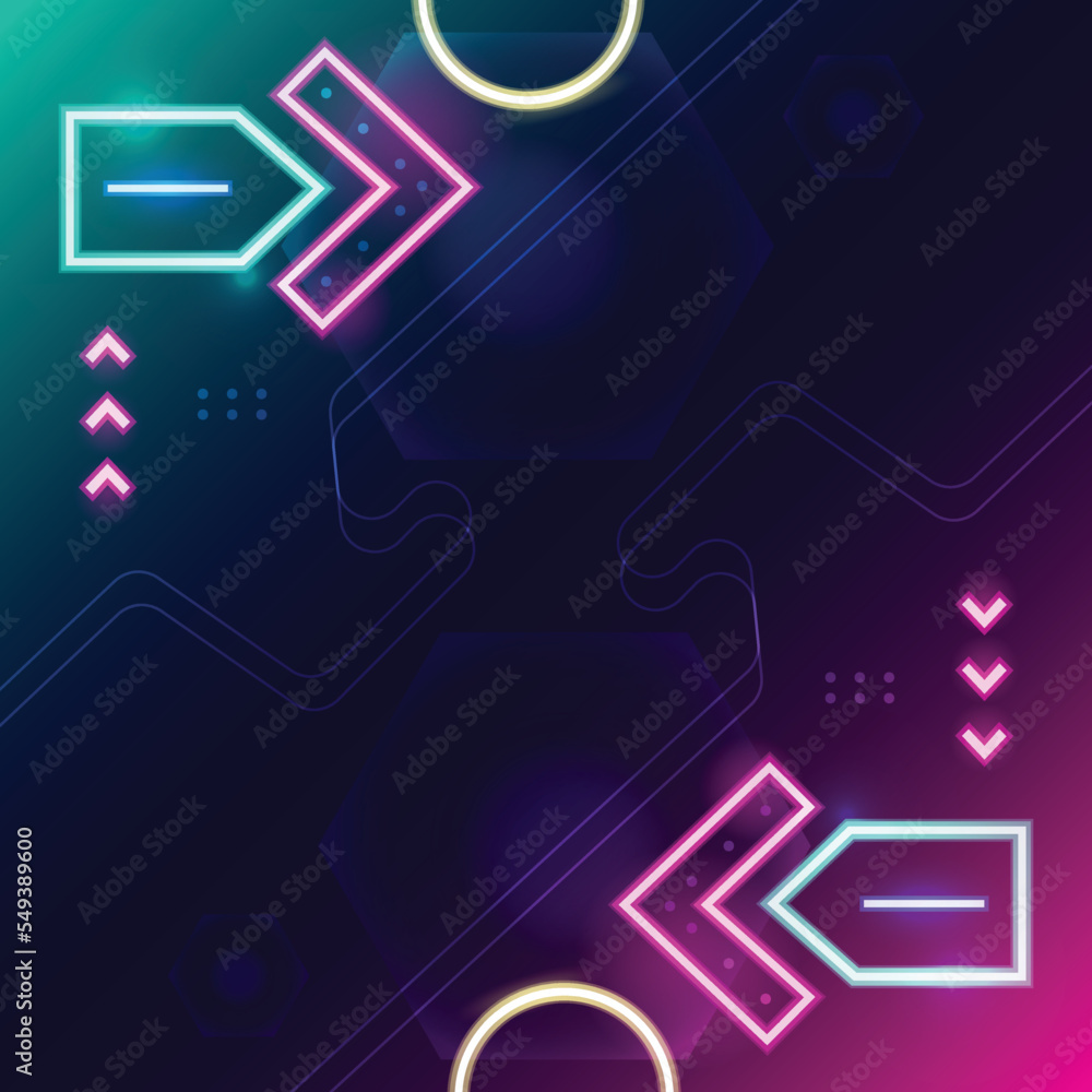 Neon template banner background design concept Stock Vector | Adobe Stock