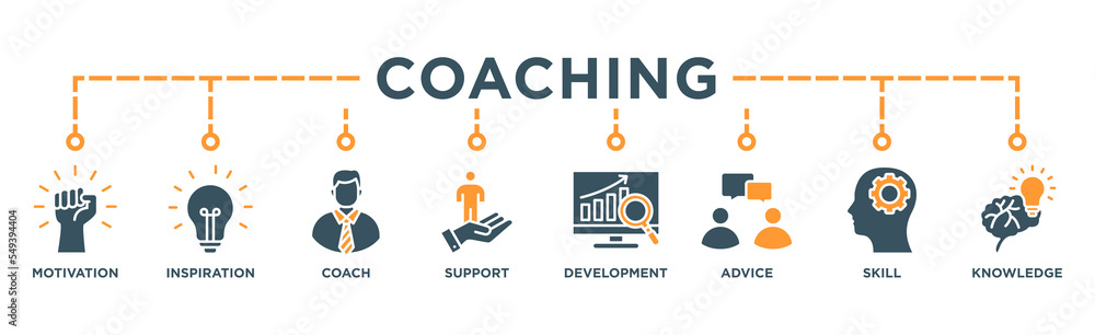 Coaching banner web icon for coaching and success, motivation ...