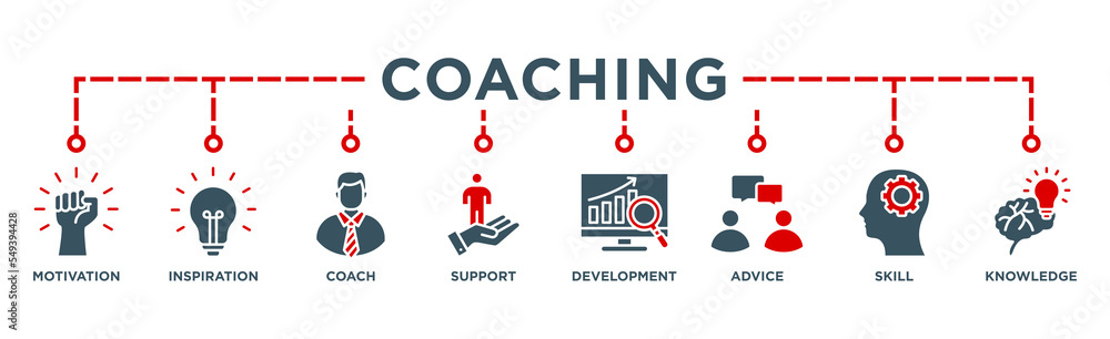 Coaching banner web icon for coaching and success, motivation ...