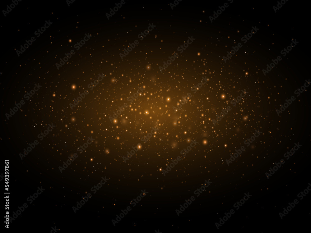 Glitter particle effect. Vector sparkles on a black background ...